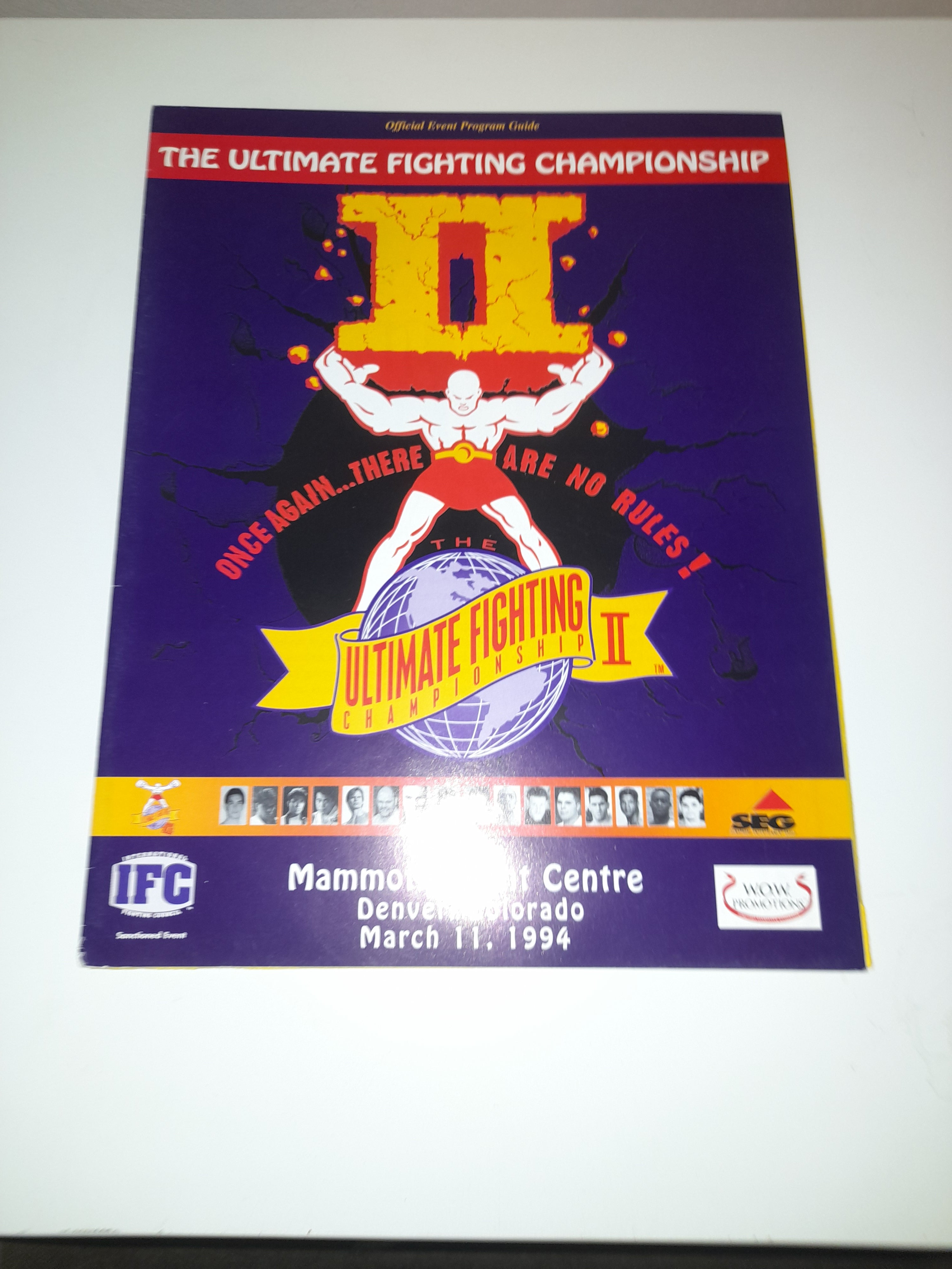 UFC 2 - No Way Out (1994) - Official Event Program – Combat Kingdom